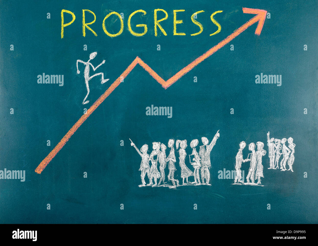 Progress concept on blackboard Stock Photo - Alamy