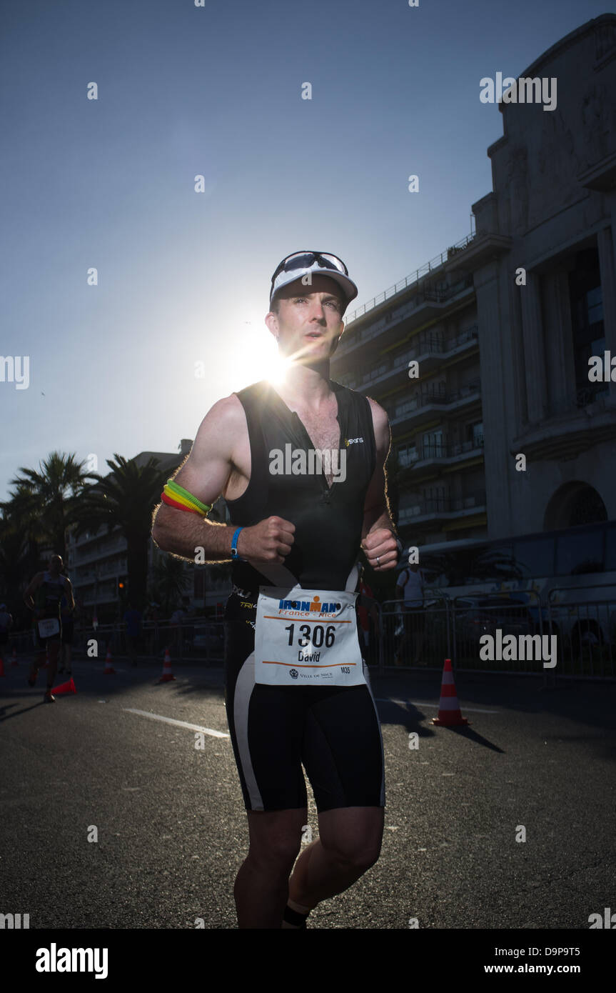 Nice, France. 23rd June, 2013. The running fraction of the ironman 2013 ...
