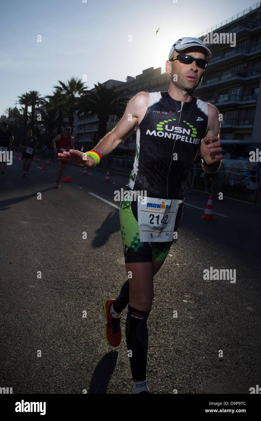 Nice, France. 23rd June, 2013. The running fraction of the ironman 2013 ...