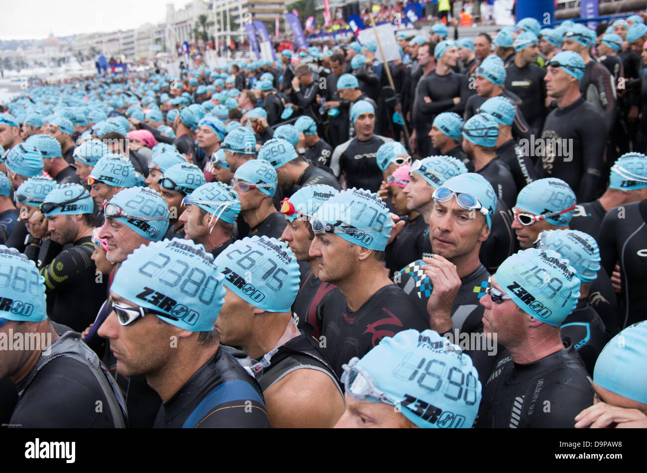 Nice, France. 23rd June, 2013. the 2013 edition of ironman has started ...