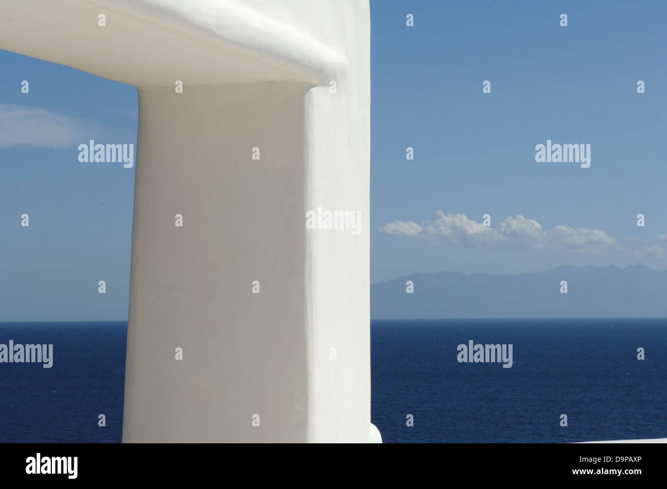 Column and view to the ocean Stock Photo - Alamy