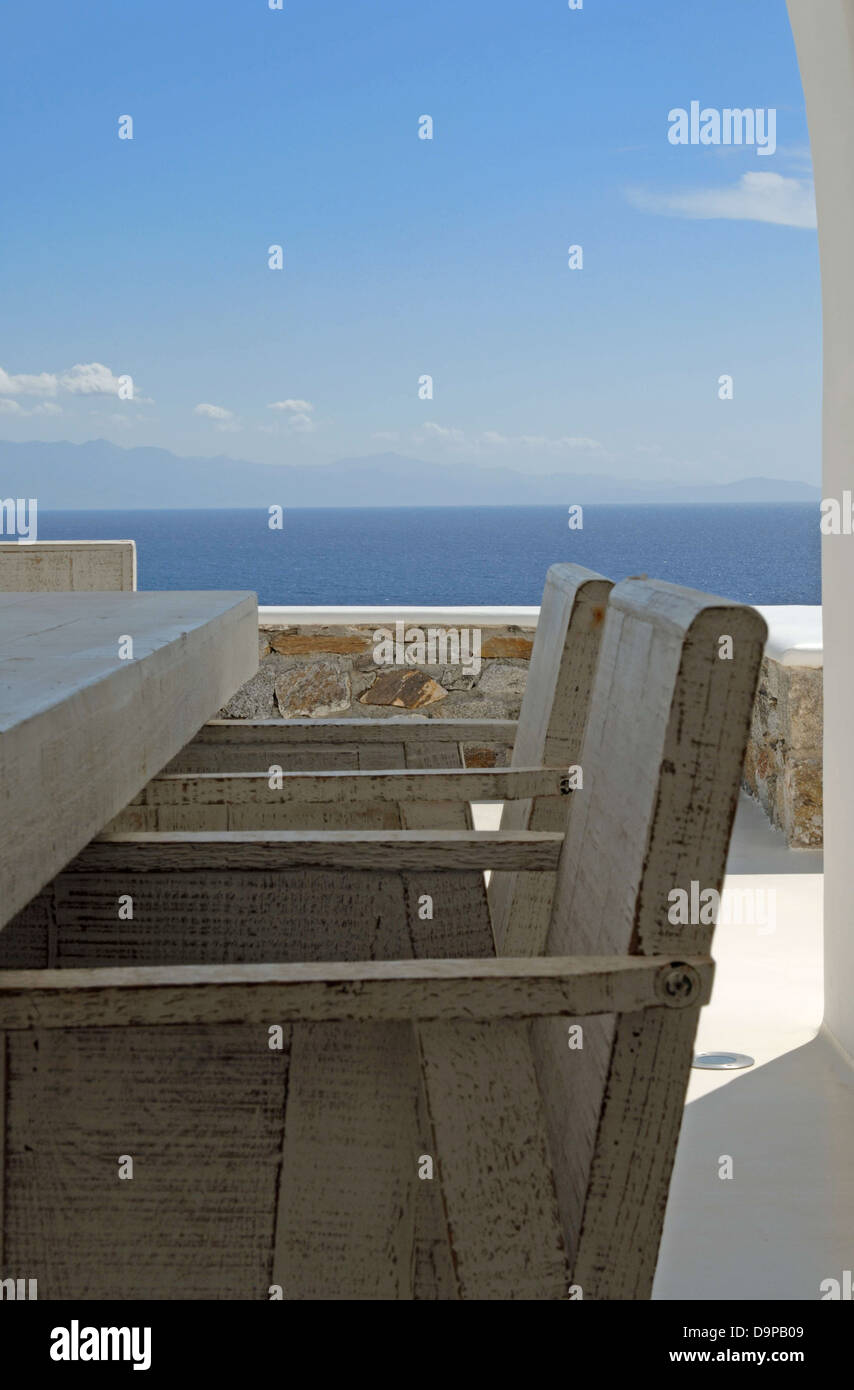 Terrace with view to the ocean Stock Photo - Alamy