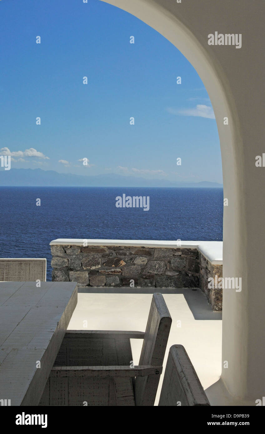 Terrace with view to the ocean Stock Photo - Alamy