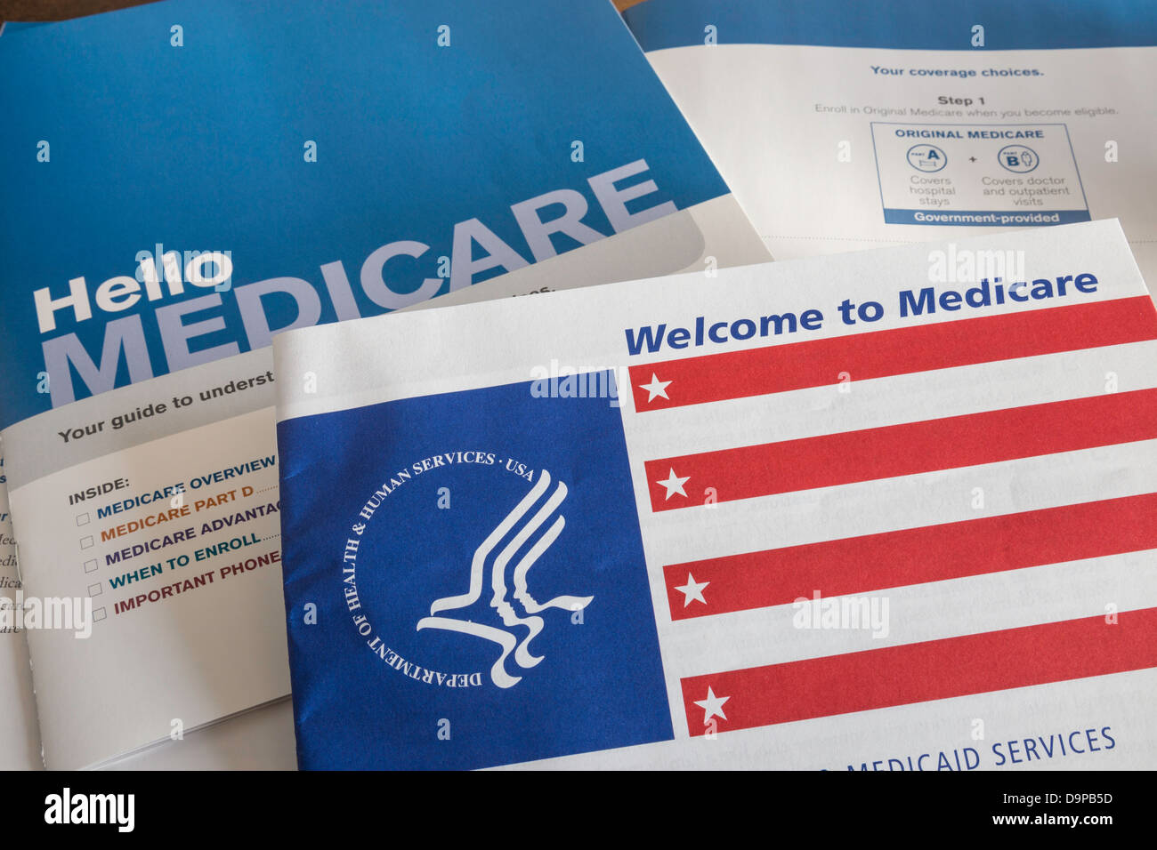 Still Life of Medicare Information Brochures, USA Stock Photo - Alamy