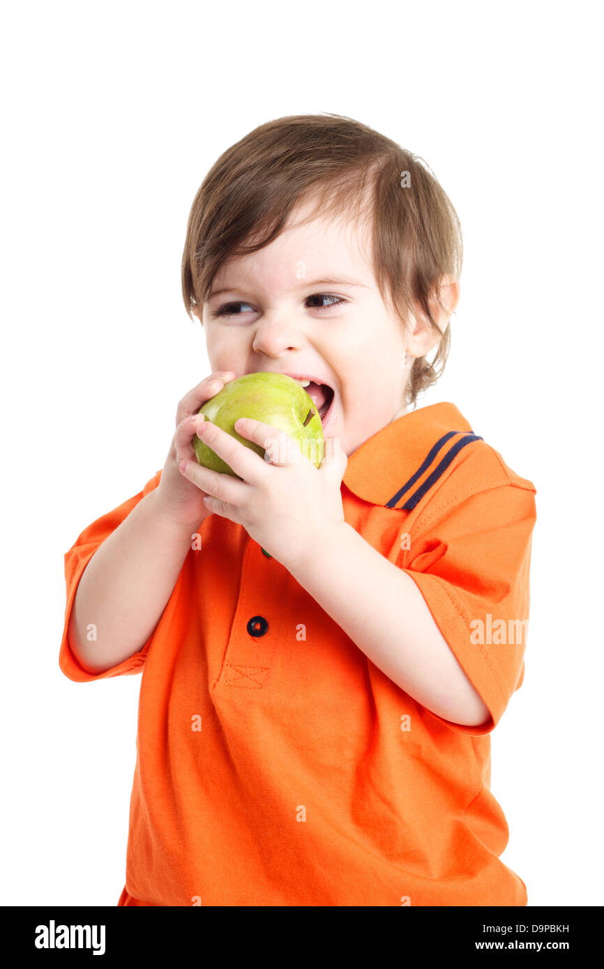 Beautiful boy eating apple hi-res stock photography and images - Alamy