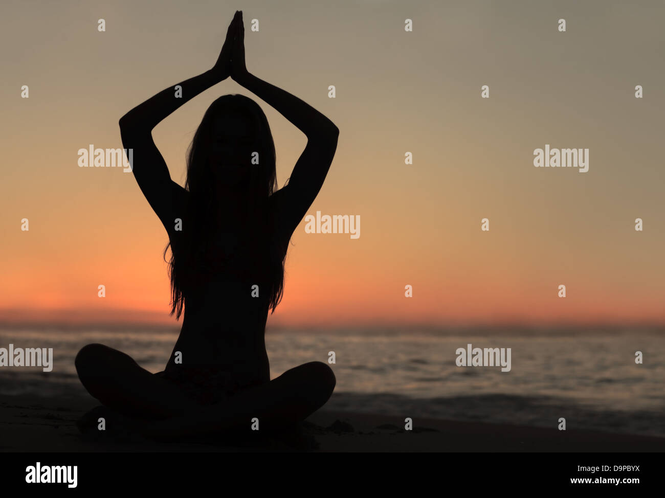 Shadow woman doing yoga hi-res stock photography and images - Alamy
