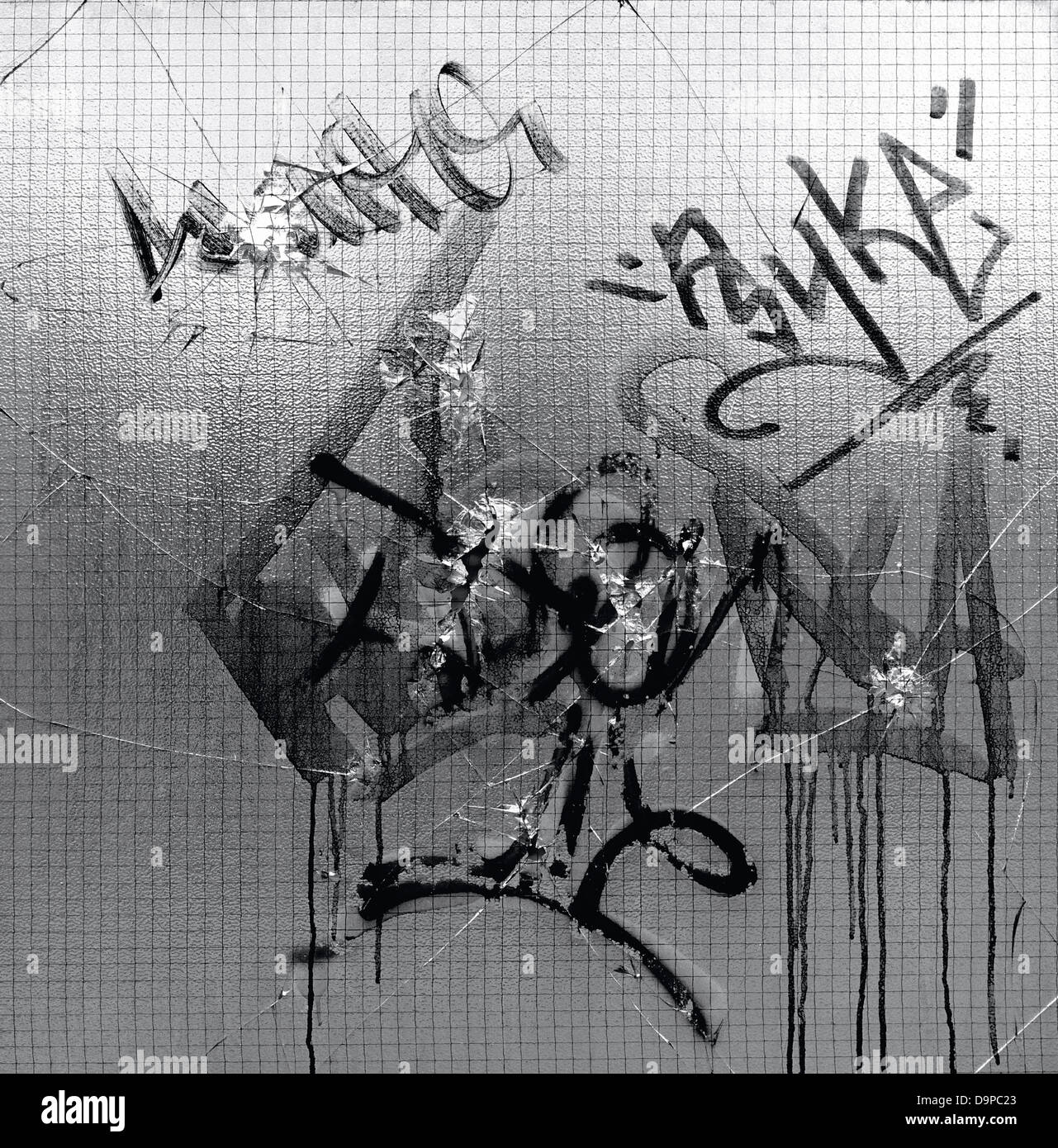 Graffiti tags on broken hi-res stock photography and images - Alamy