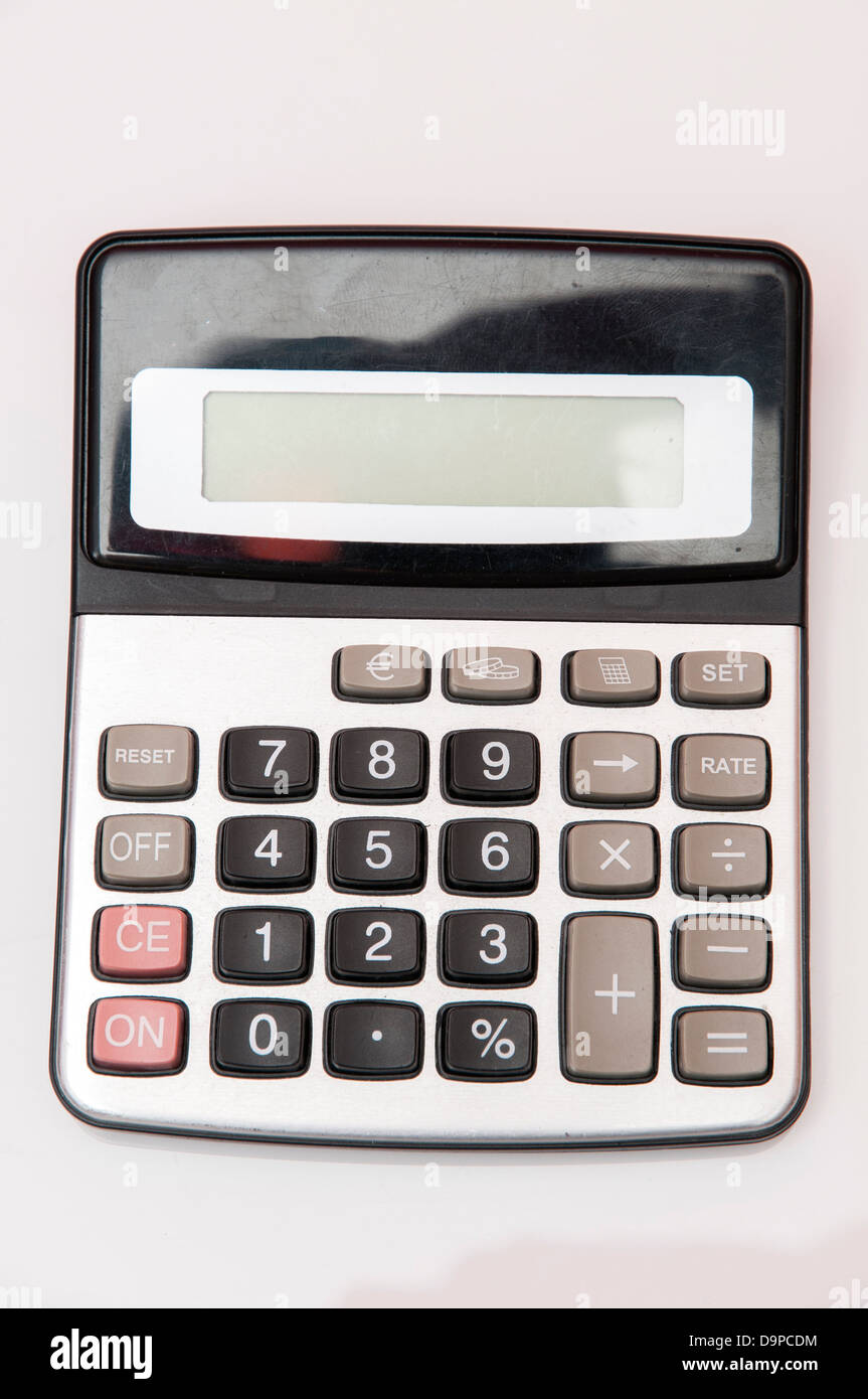 euro calculator to calculate the accounts Stock Photo - Alamy