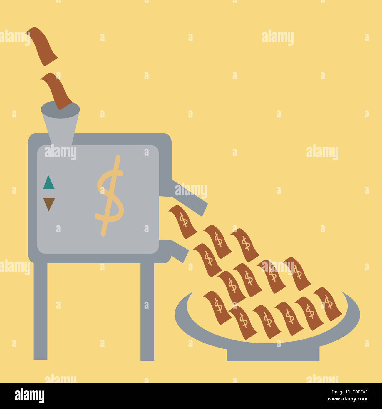 Illustration of money machine Stock Photo - Alamy