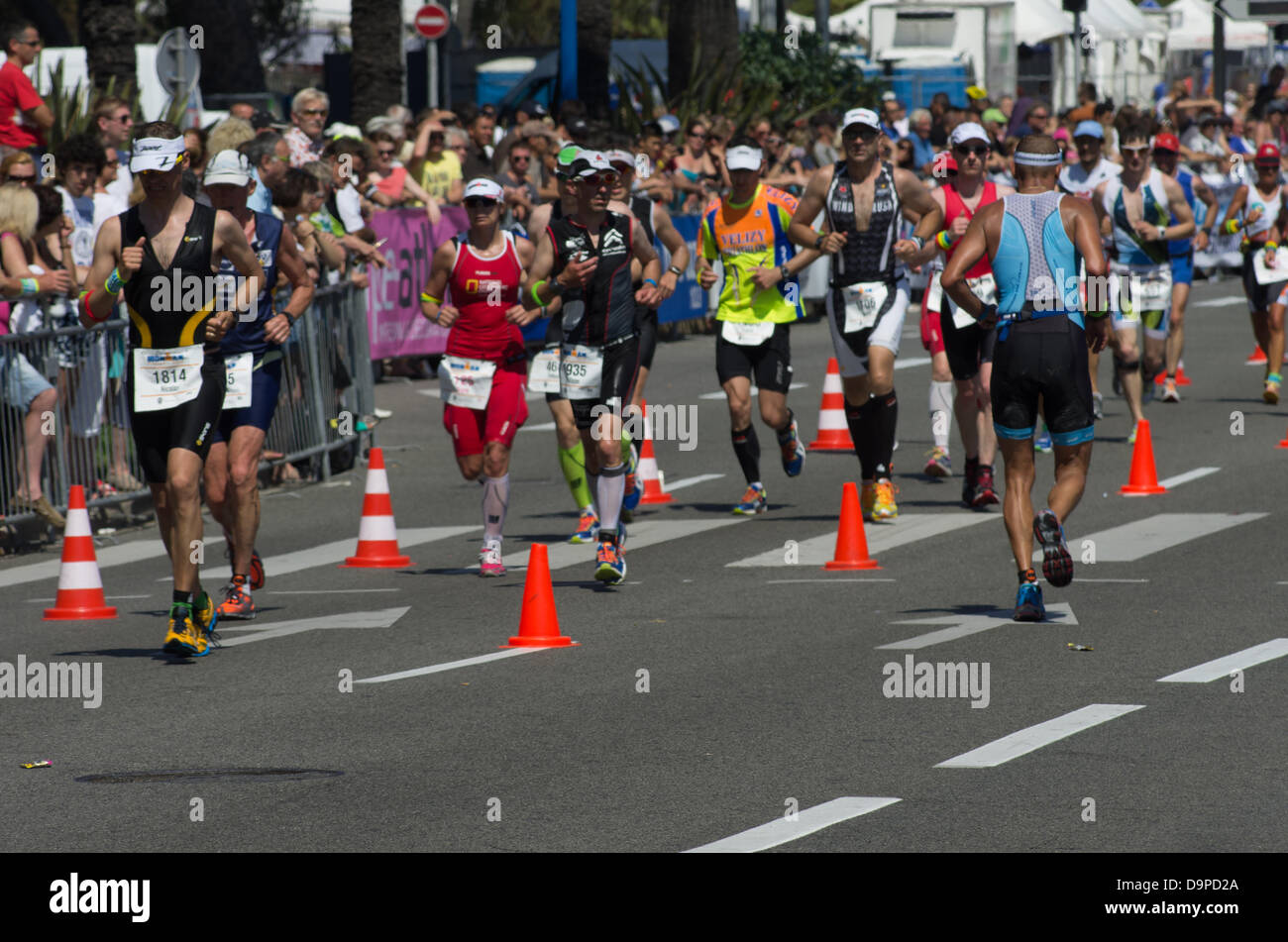 Nice, France. 23rd June, 2013. The running fraction of the ironman 2013 ...