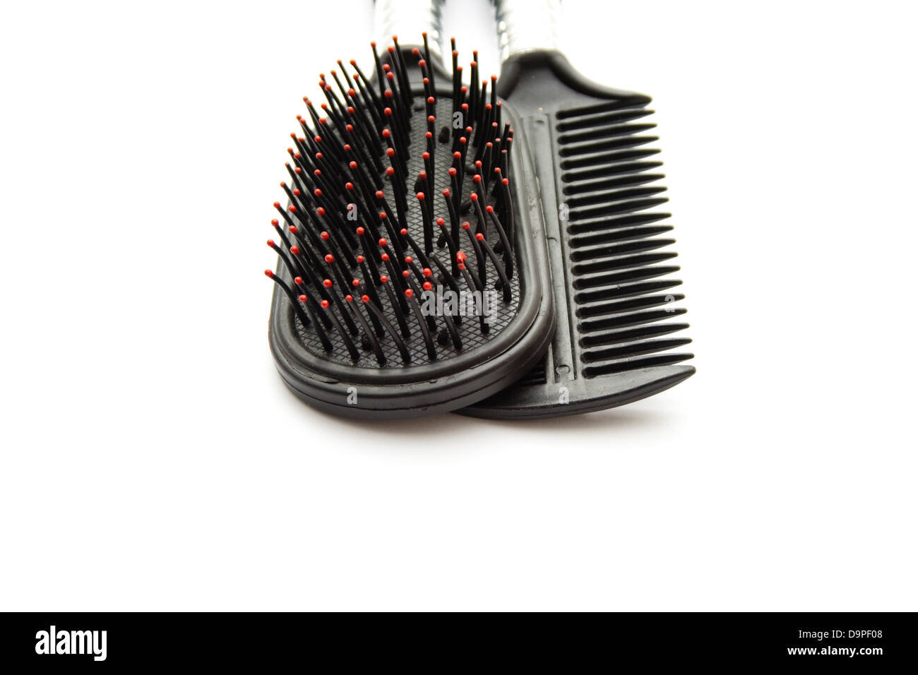 Plastic hairbrush on white background Stock Photo - Alamy
