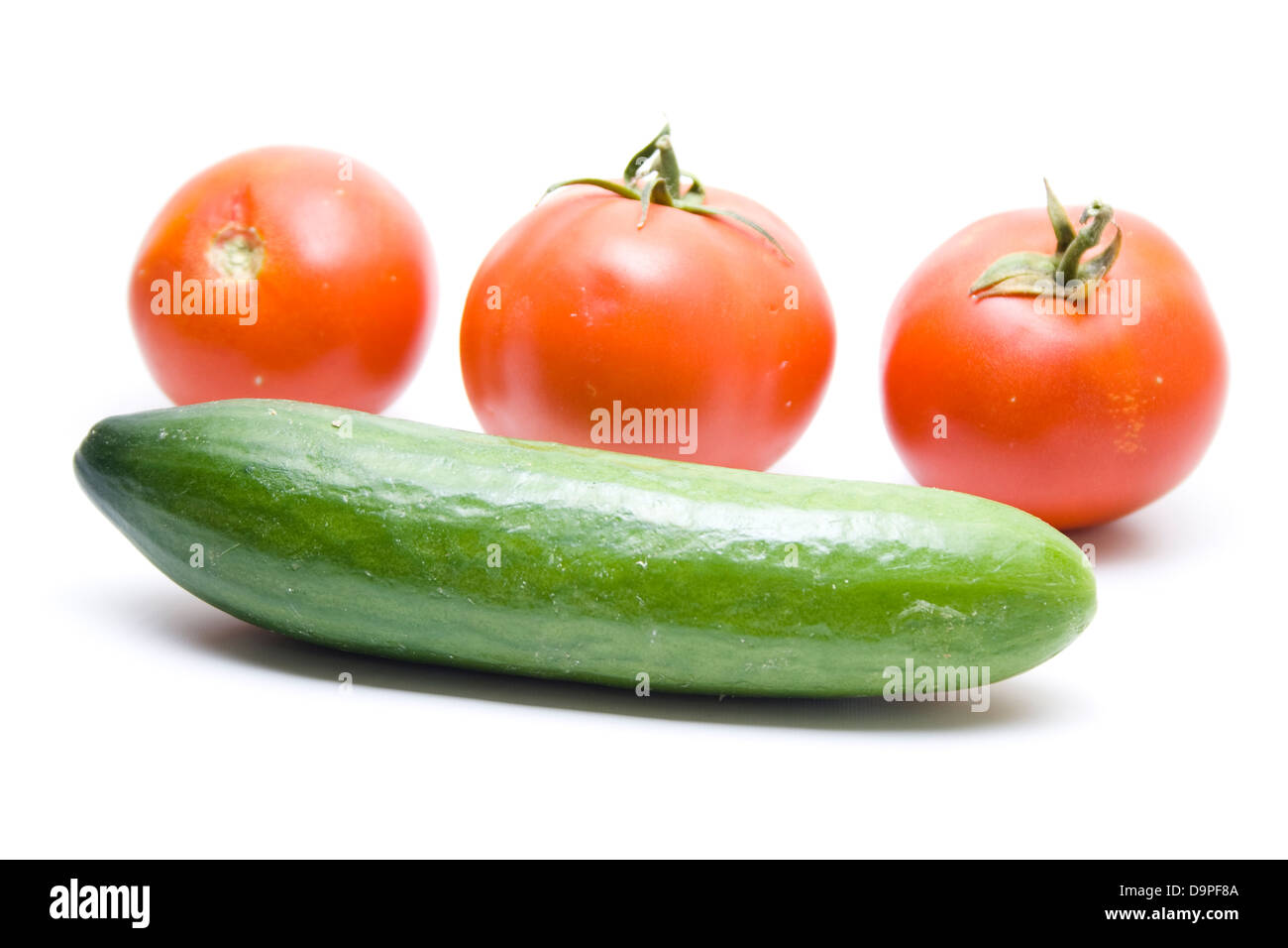 Fresh Cucumber with Red Tomatoes Stock Photo - Alamy