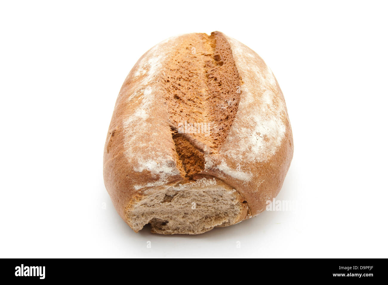 Fresh Baked Brown Bread on white background Stock Photo - Alamy
