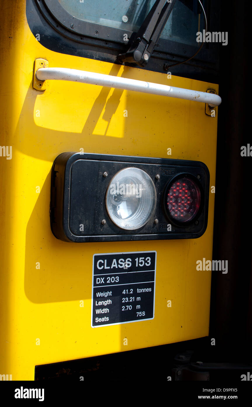 Detail of an East Midlands Trains Class 153 diesel at Leicester railway ...