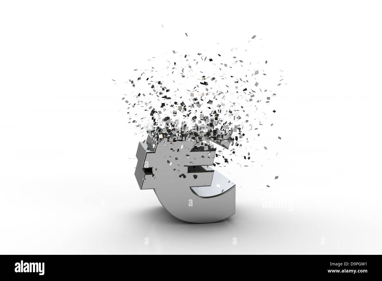 3D euro currency symbol exploding, over white background Stock Photo ...