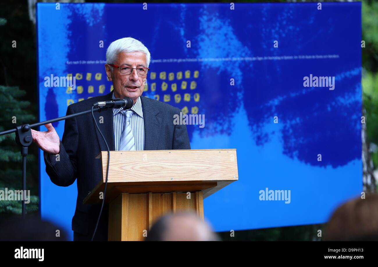 Journalist and writer Joachim Piper speaks at the inauguration ceremony ...