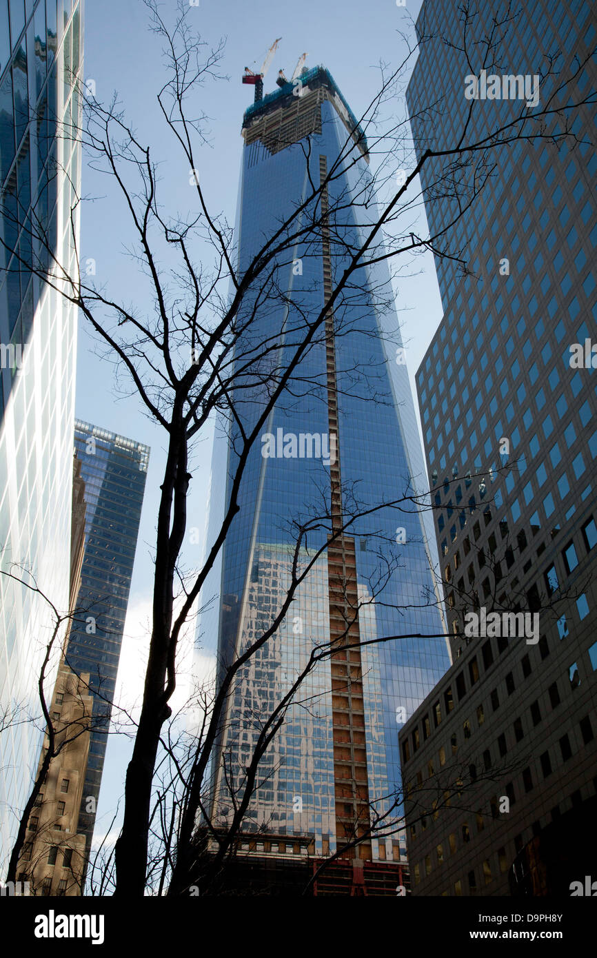Detail of buildings just north of the 9/11 Memorial in downtown New ...