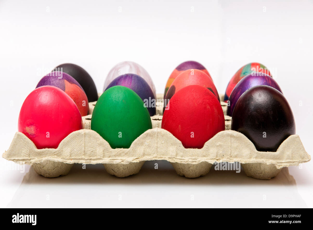 Easter eggs of many colors and patterns Stock Photo - Alamy
