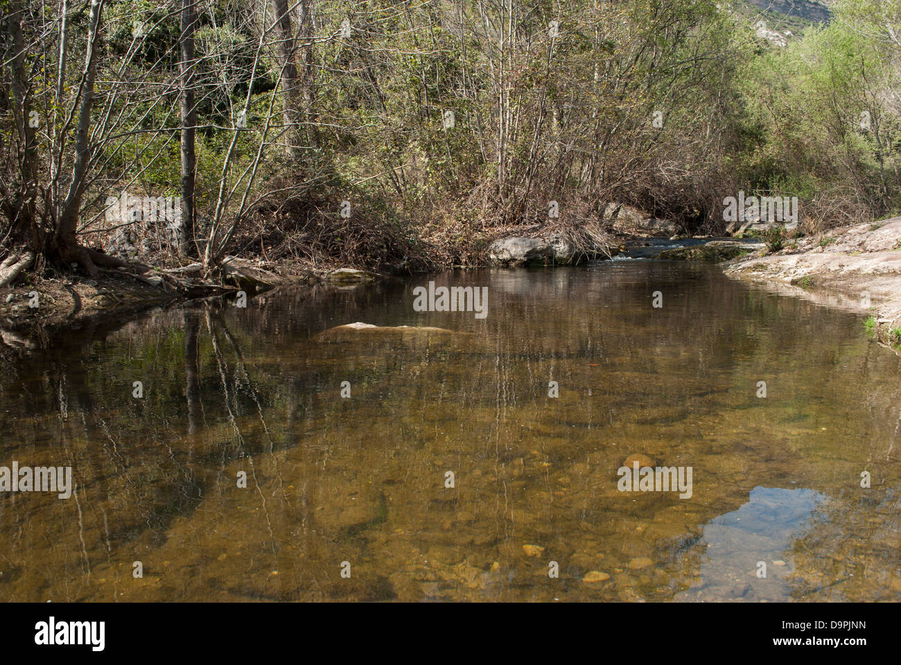 landscape with river in Rupit Stock Photo - Alamy