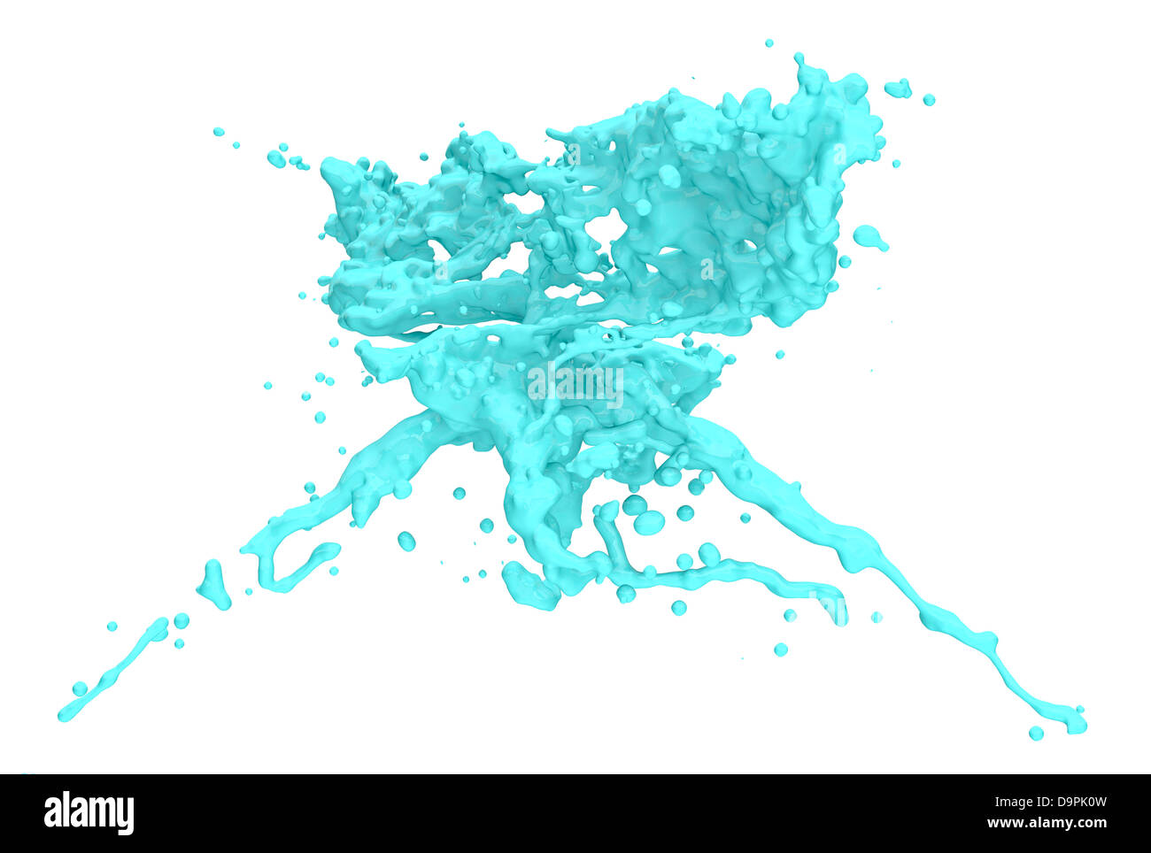 light blue color splashes collide, isolated on white Stock Photo - Alamy