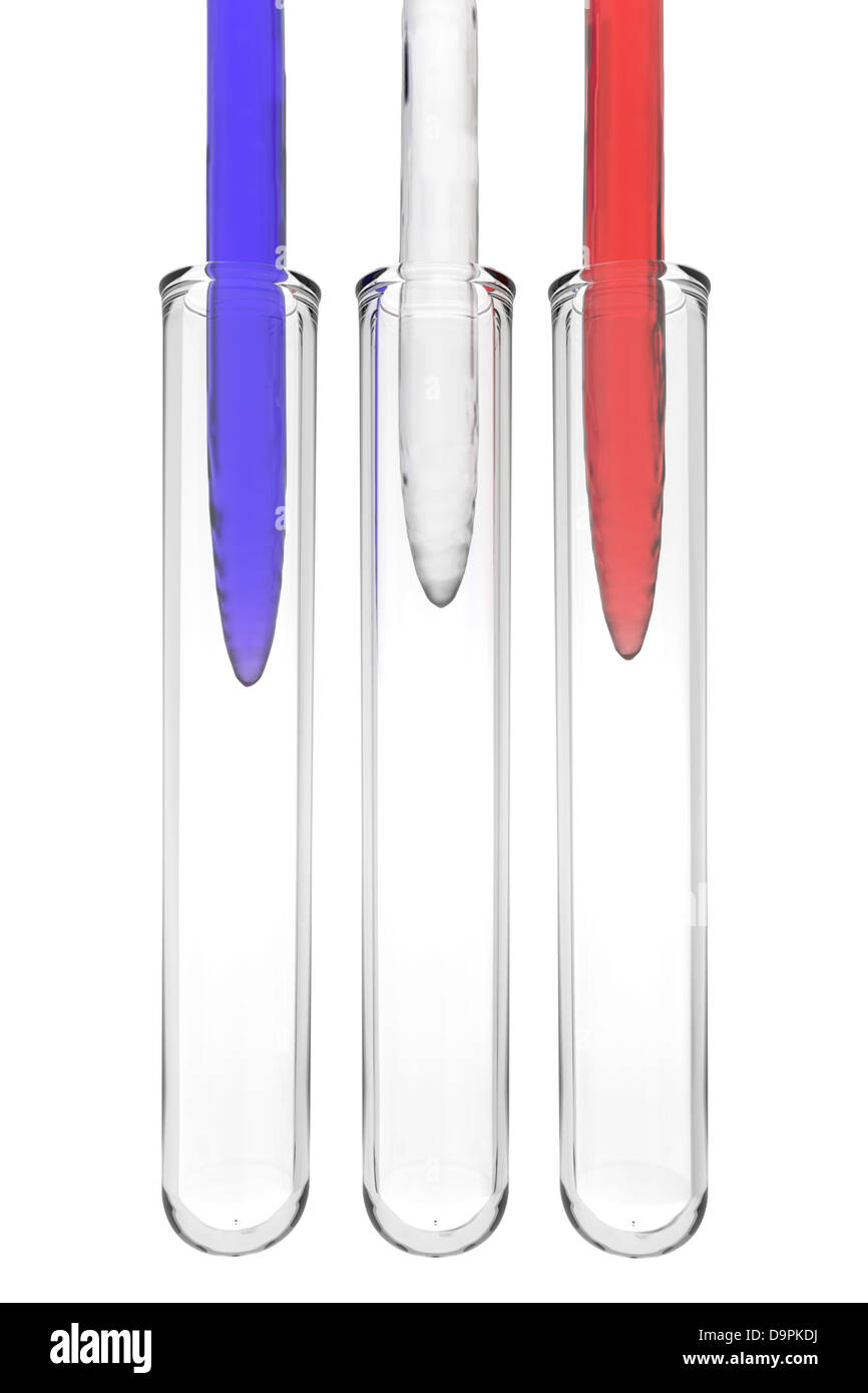 liquids in french national colors flow in test tubes Stock Photo - Alamy