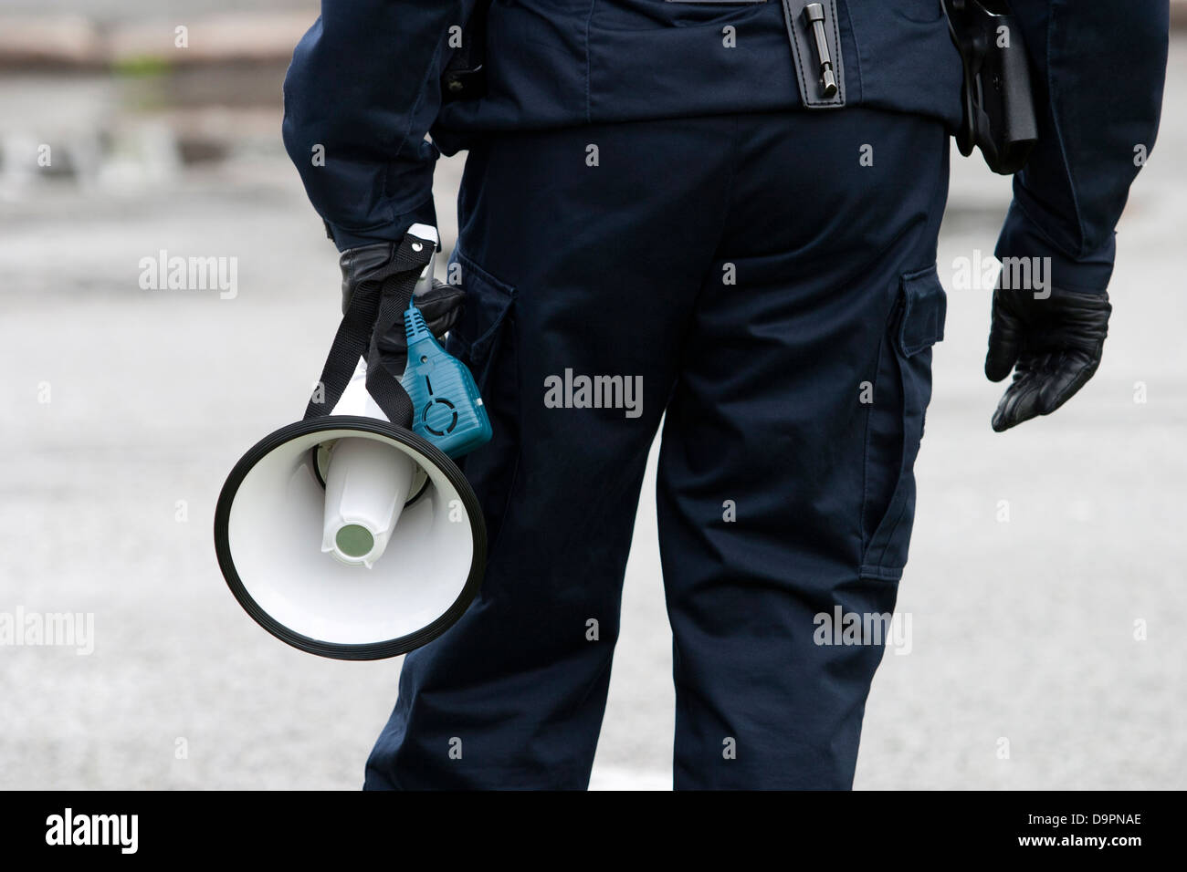 Police bullhorn hi-res stock photography and images - Alamy