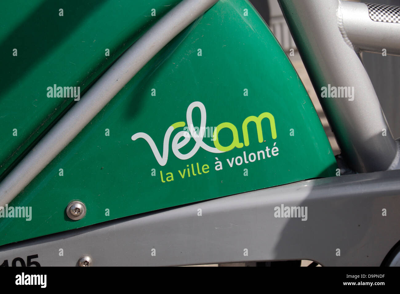 The Velam bicycle scheme motto and logo in Amiens, Picardy, France ...