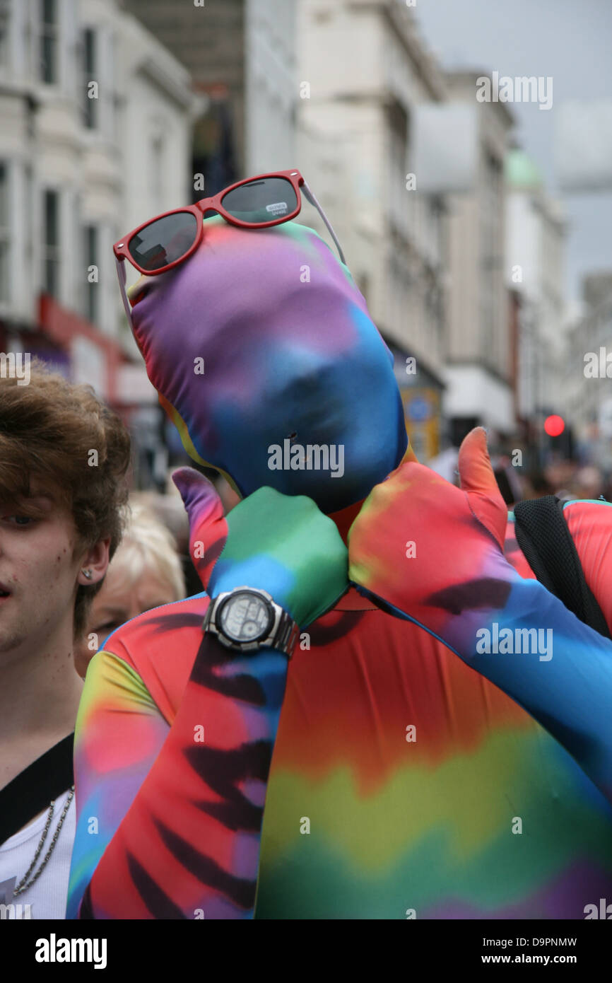 Rainbow man at Brighton Gay pride Stock Photo - Alamy