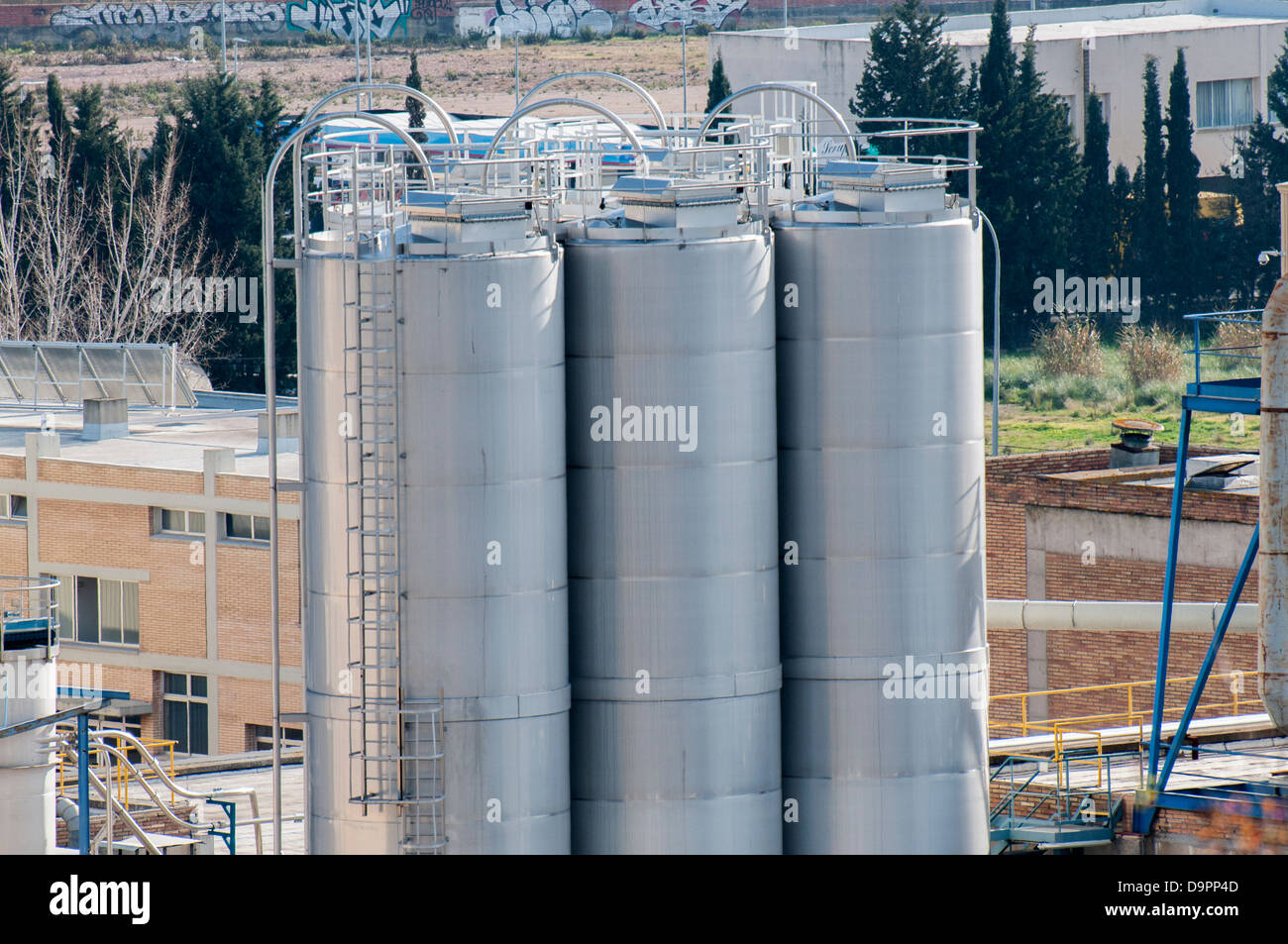 huge company with great food tanks Stock Photo - Alamy