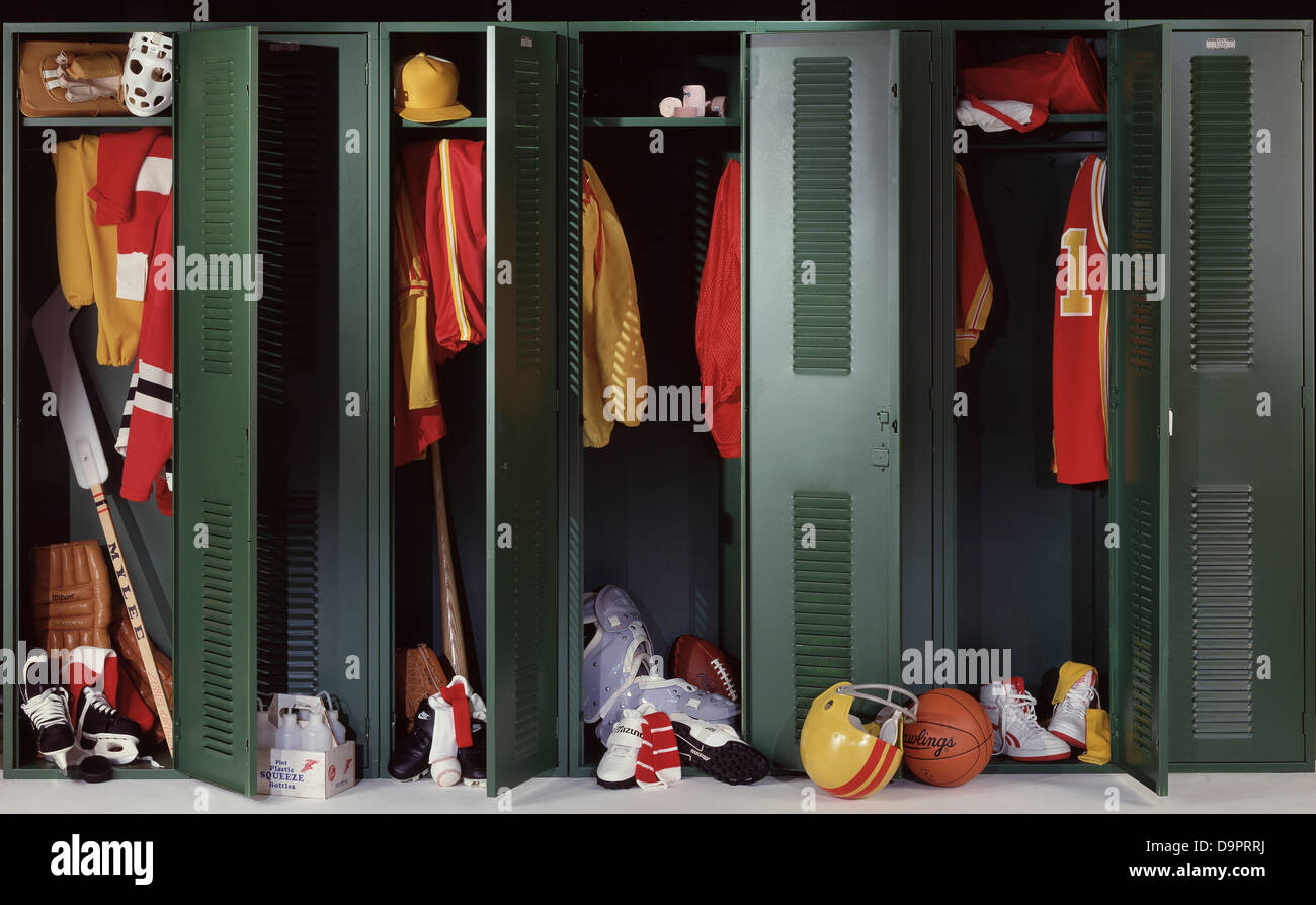 Sports locker room lockers Stock Photo - Alamy