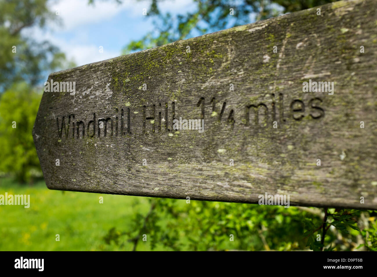 Windmill Hill Direction Sign Stock Photo - Alamy