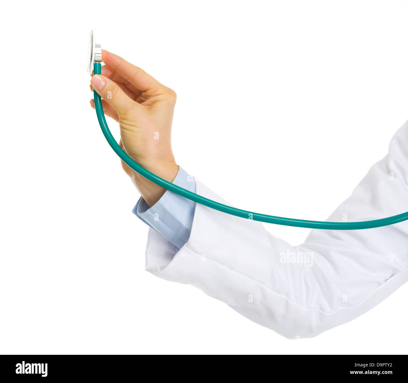 Closeup on doctor woman hand using stethoscope Stock Photo - Alamy