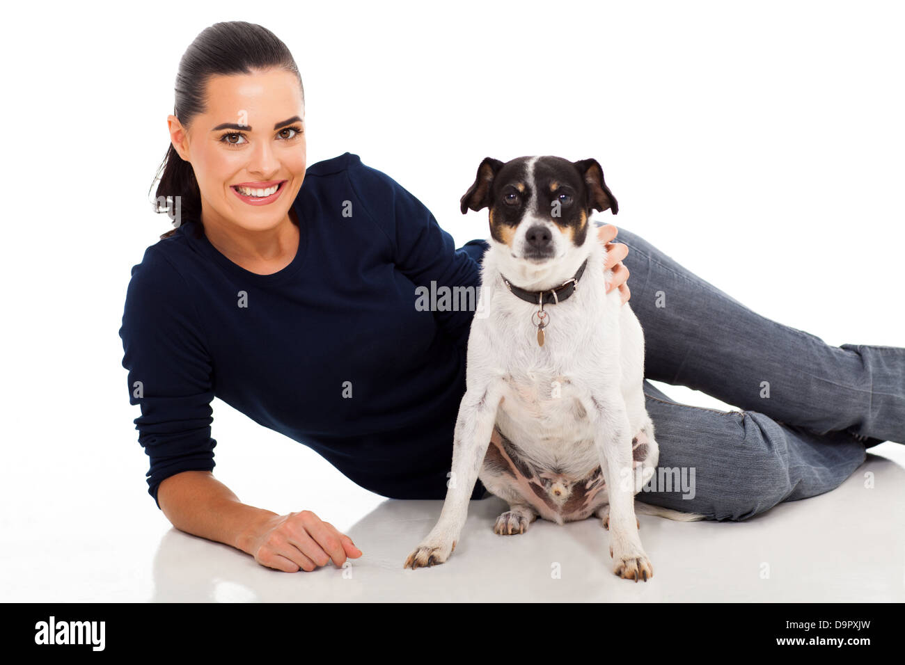 Happy and relaxed with her pet hi-res stock photography and images - Alamy