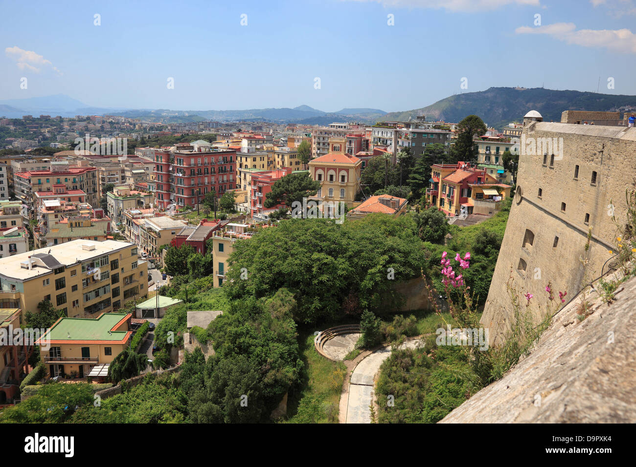 Castle Sant 'Elmo on the top of Vomero Naples, view of Naples, Campania ...