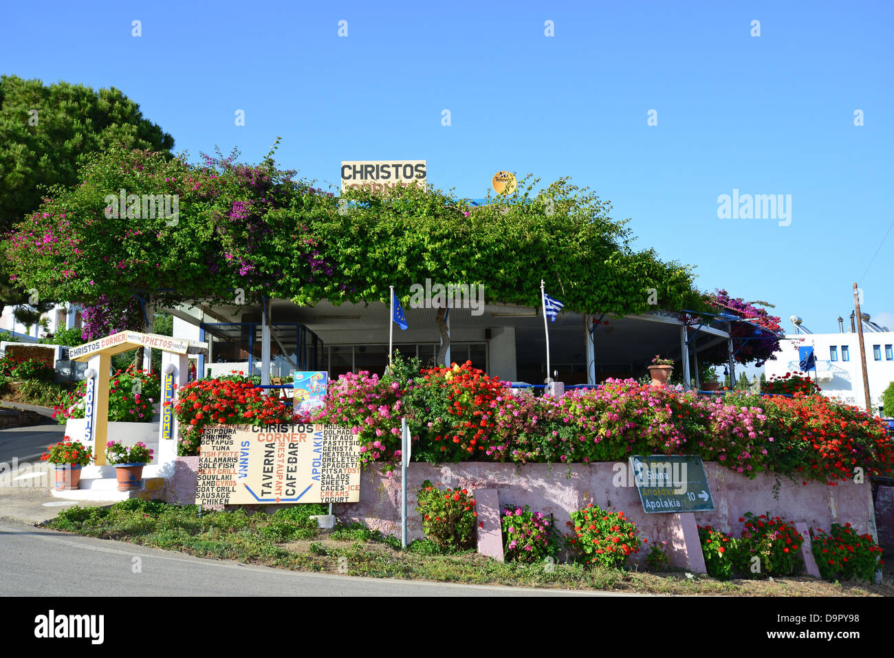 Christos Corner Taverna, Main Road, Monolithos, Rhodes (Rodos), The ...