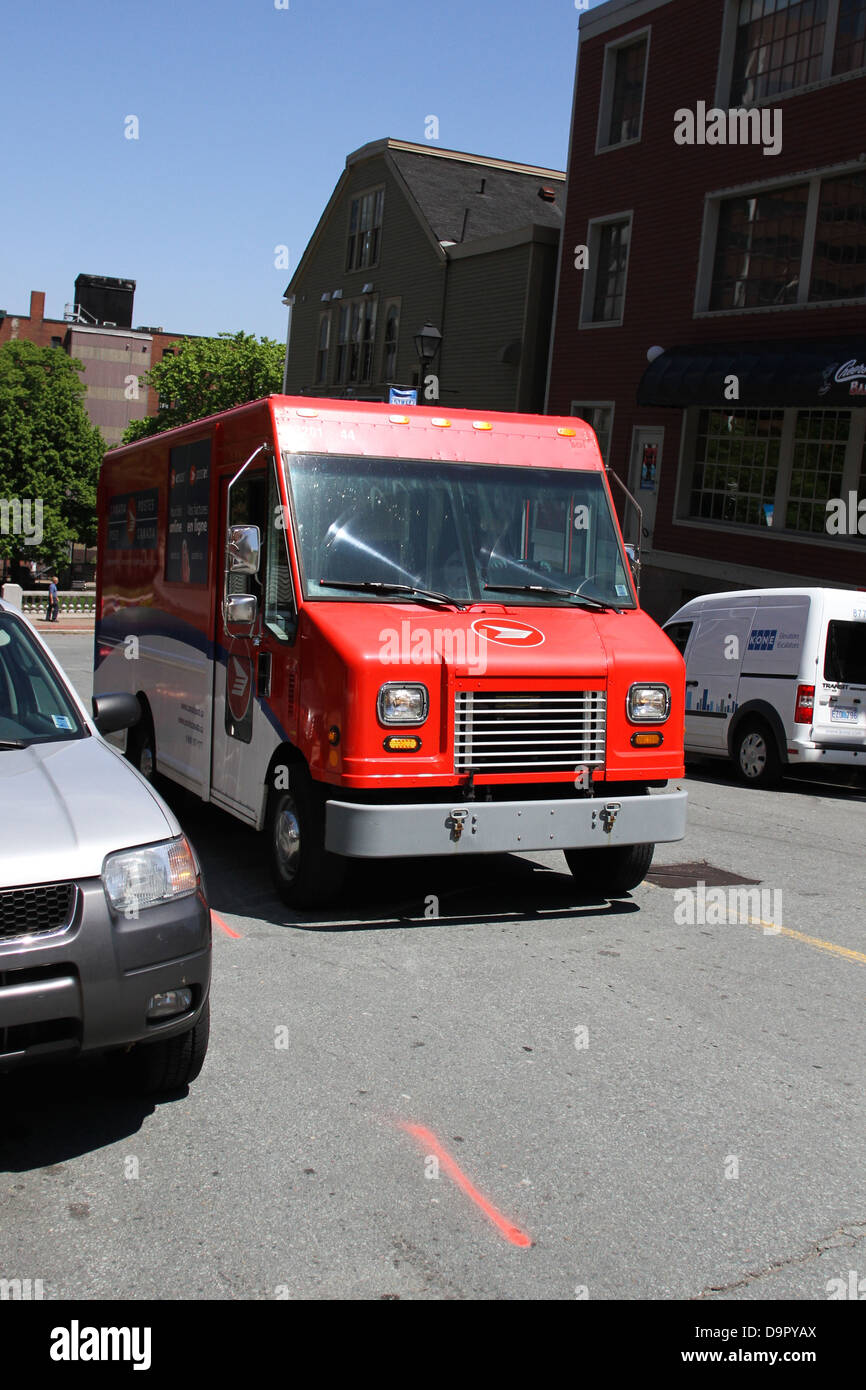 A Canada Post delivery truck downtown Halifax, Nova Scotia Stock Photo ...