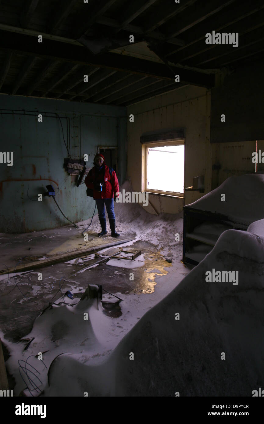 The remains of an aircraft hanger at Port Foster, Deception Island ...