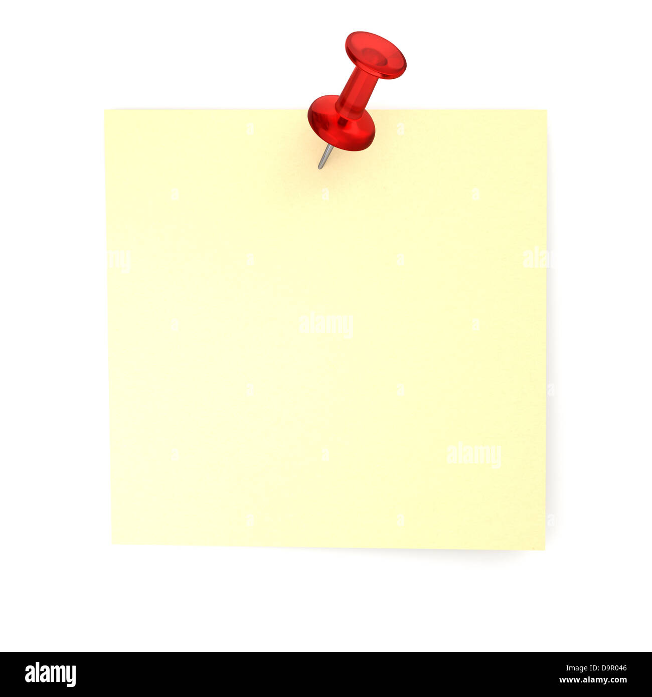 3D Realistic Post-it With Red Thumbtack - Isolated Stock Photo - Alamy