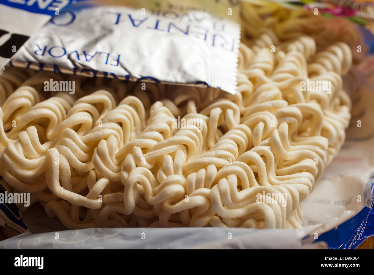 uncooked dry instant ramen noodles Stock Photo - Alamy