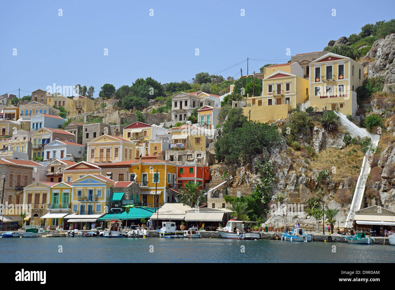Symi Harbour, Symi (Simi), Rhodes (Rodos) Region, The Dodecanese, South ...