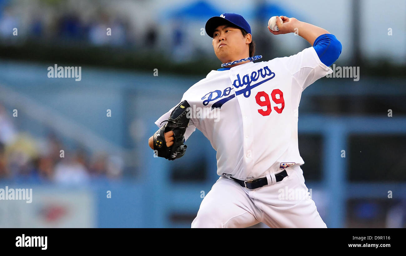 Los Angeles, CA. USA. June 24, 2013. Los Angeles Dodgers starting ...