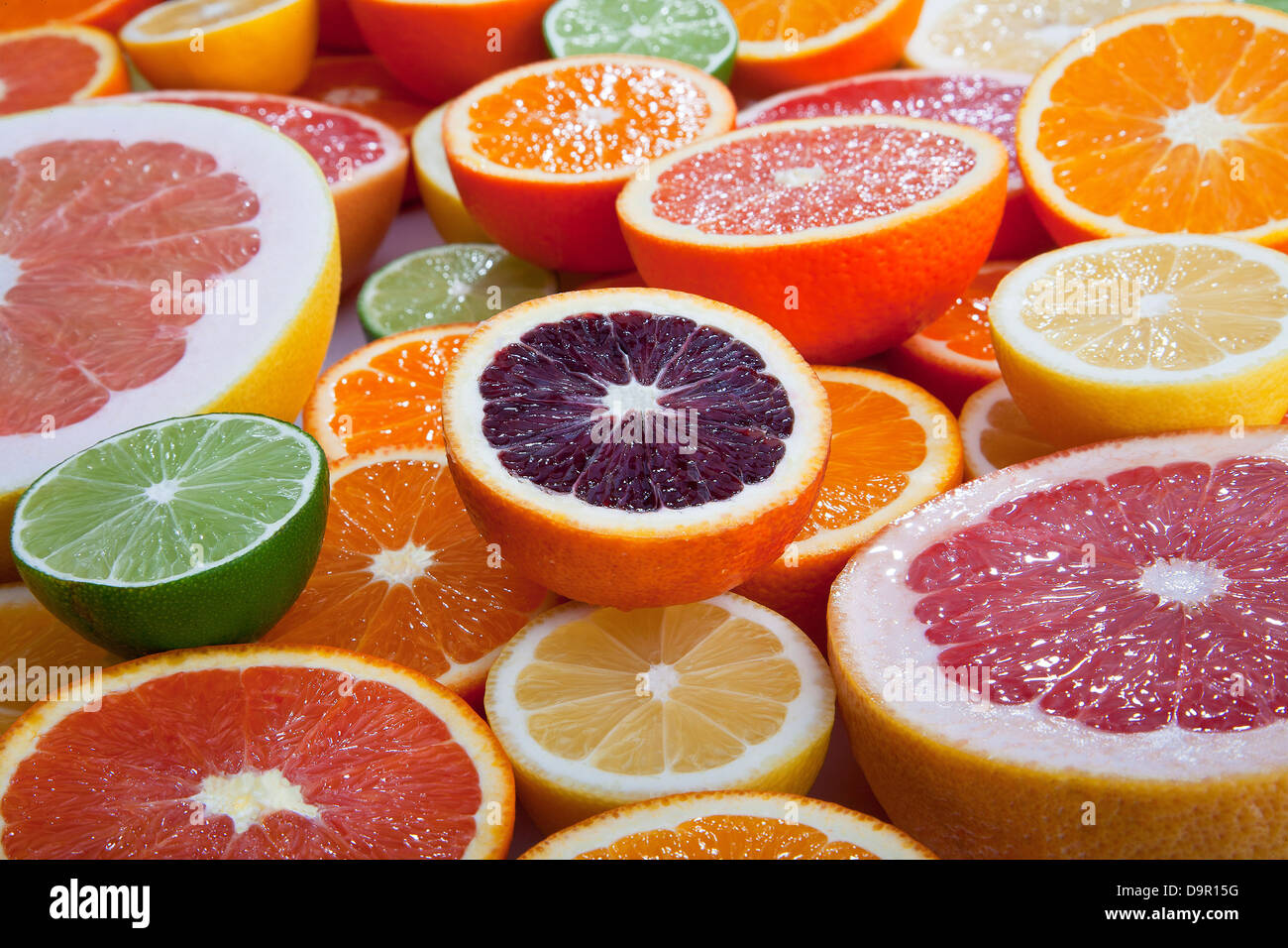 variety of cut citrus fruits Stock Photo - Alamy