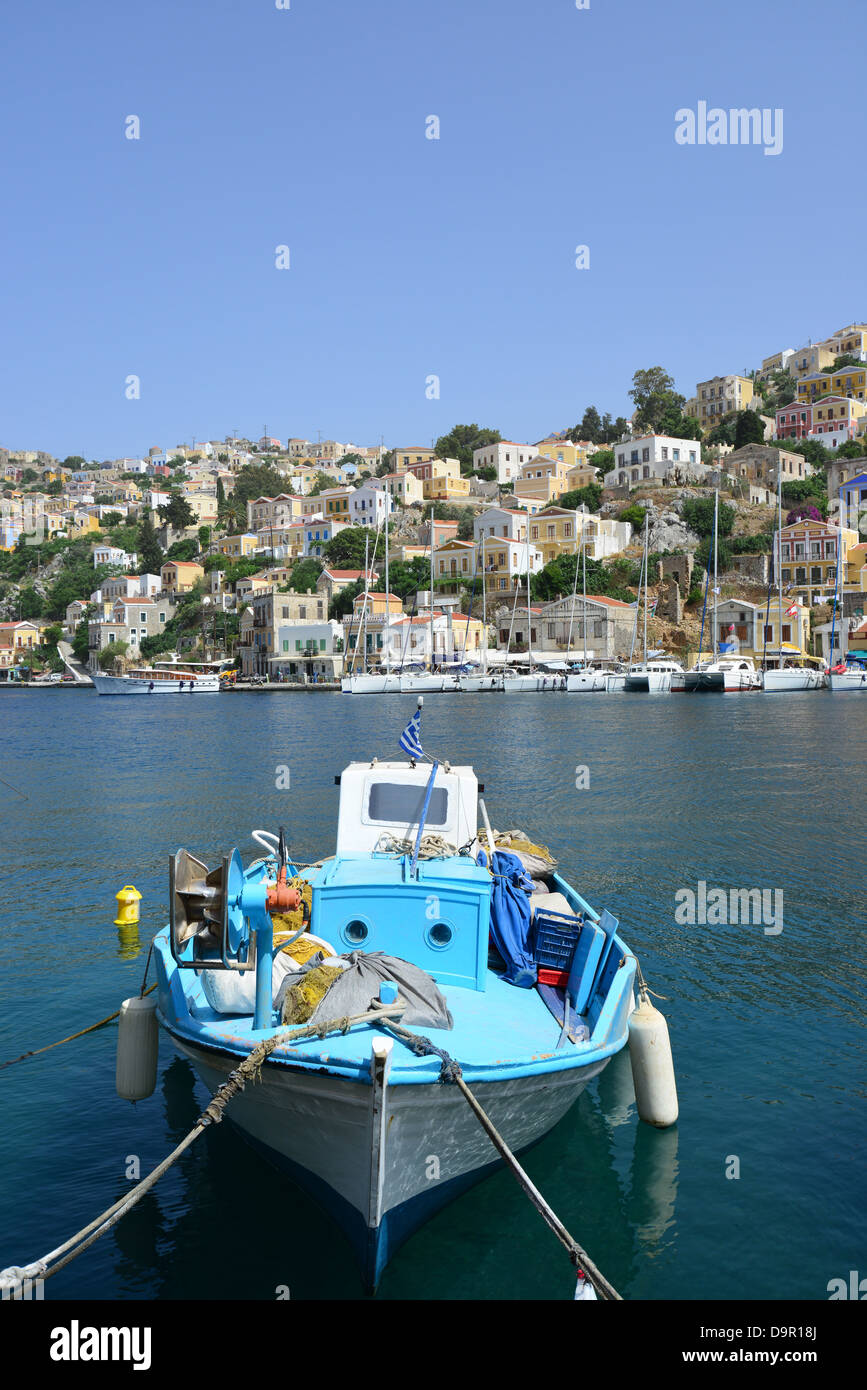 Symi Harbour, Symi (Simi), Rhodes (Rodos) Region, The Dodecanese, South ...