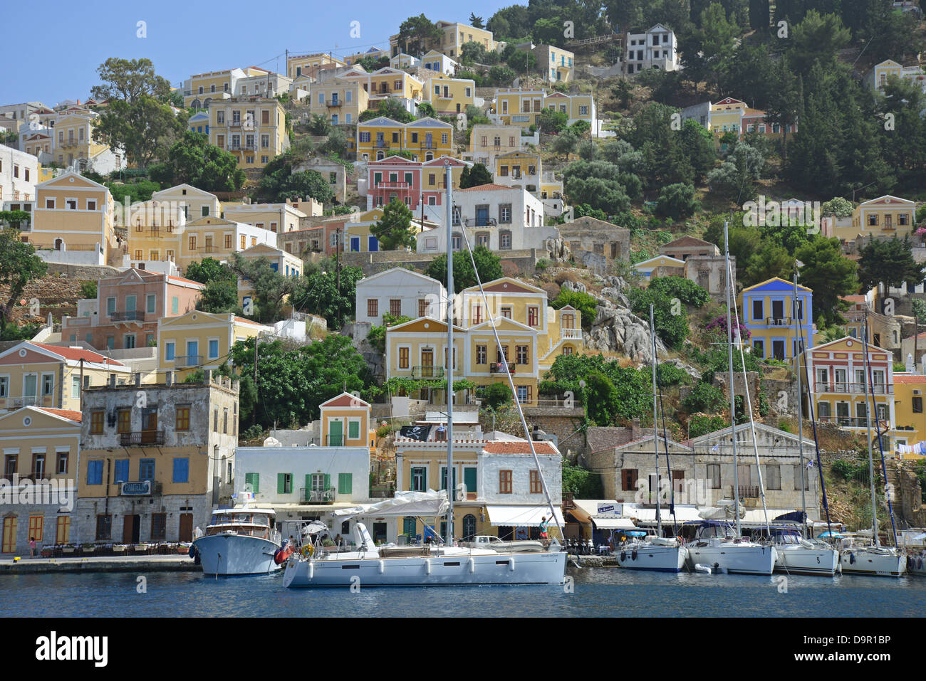 Symi Harbour, Symi (Simi), Rhodes (Rodos) Region, The Dodecanese, South ...