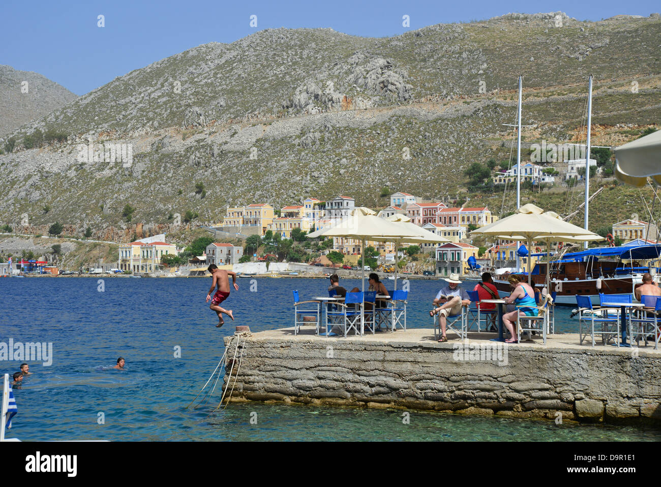 Harbourfront restaurant, Symi (Simi), Rhodes (Rodos) Region, The ...