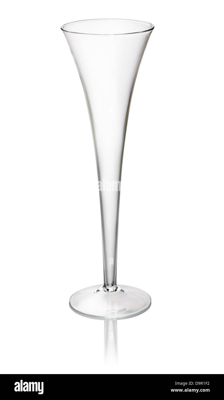 empty champagne glass on a white background Stock Photo - Alamy