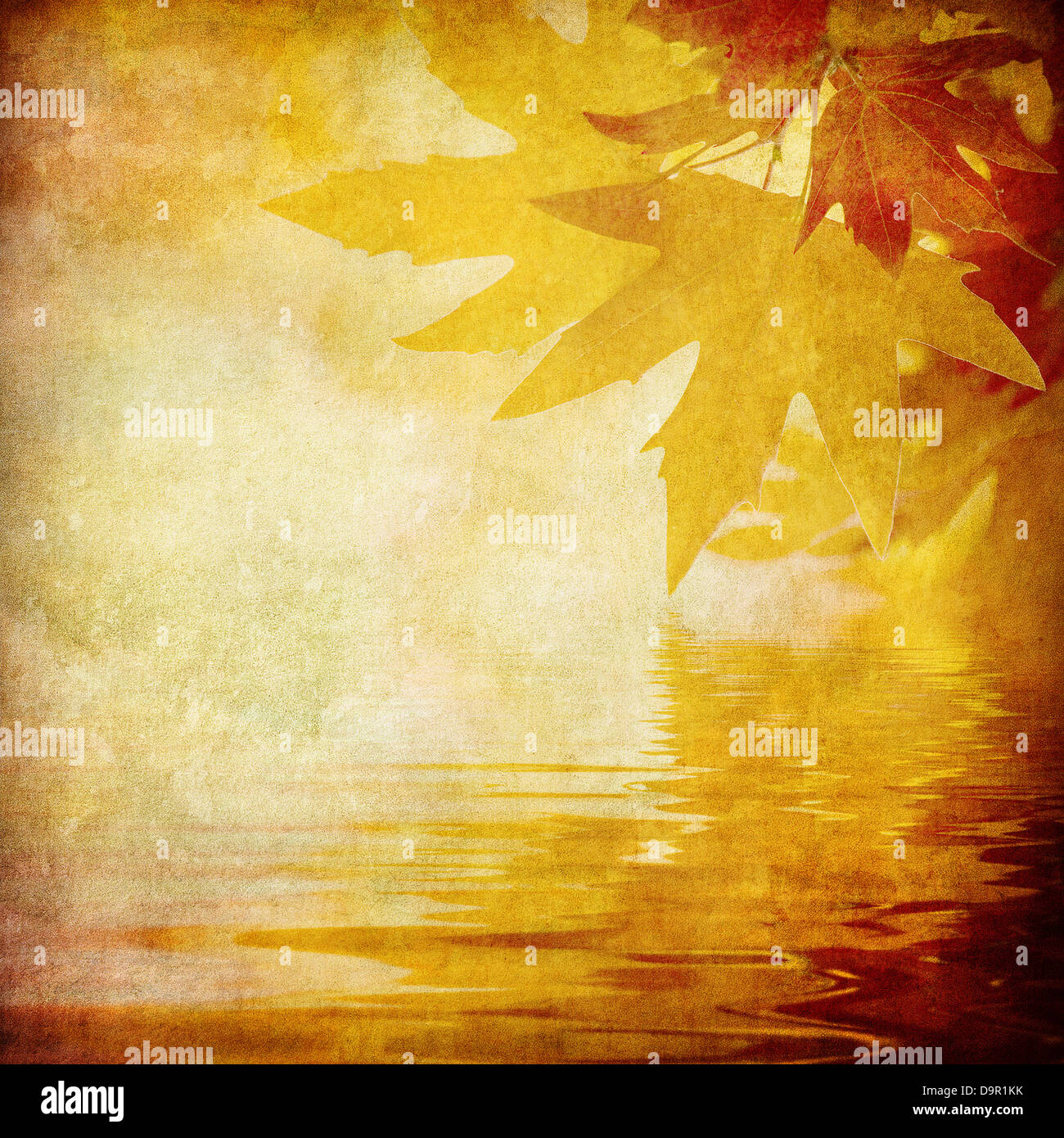 grunge background with autumn leaves Stock Photo - Alamy
