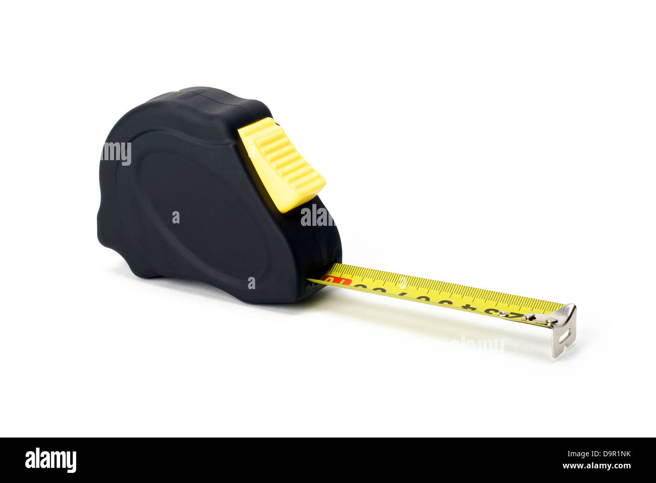 Yellow Measure tape on a side view Stock Photo - Alamy