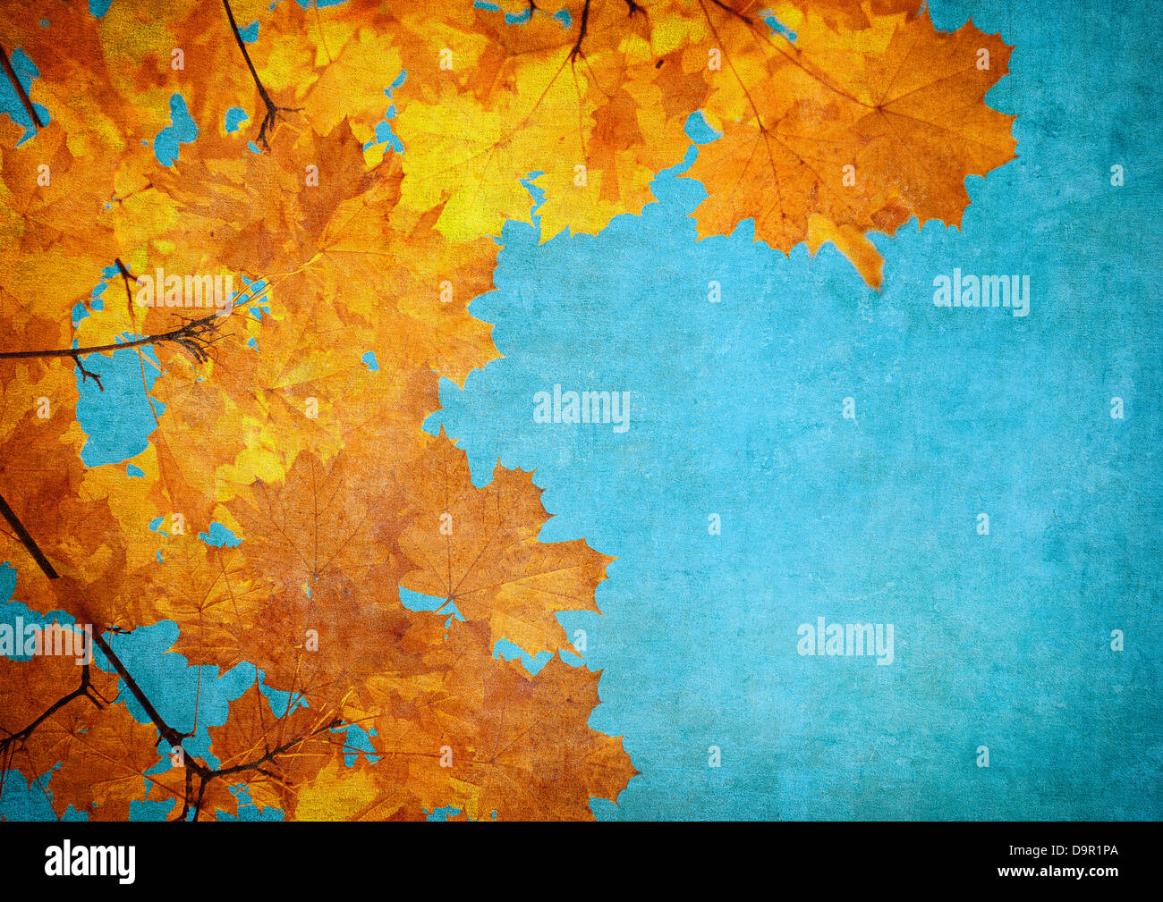 grunge background with autumn leaves Stock Photo - Alamy