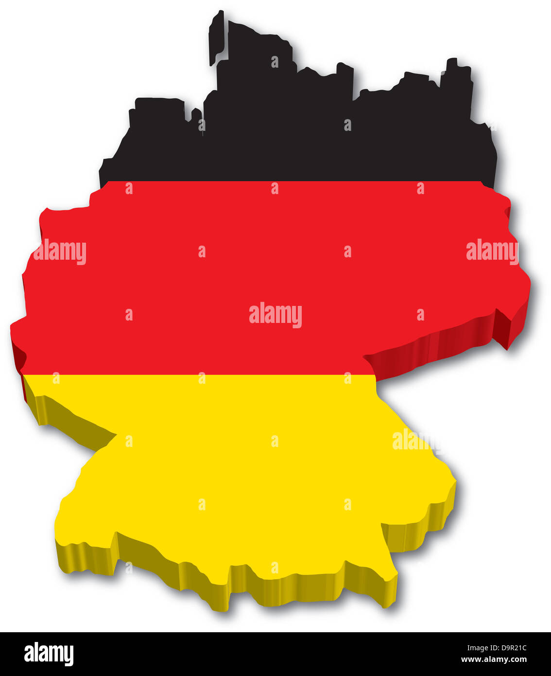 3D Germany map with flag illustration on white background Stock Photo ...